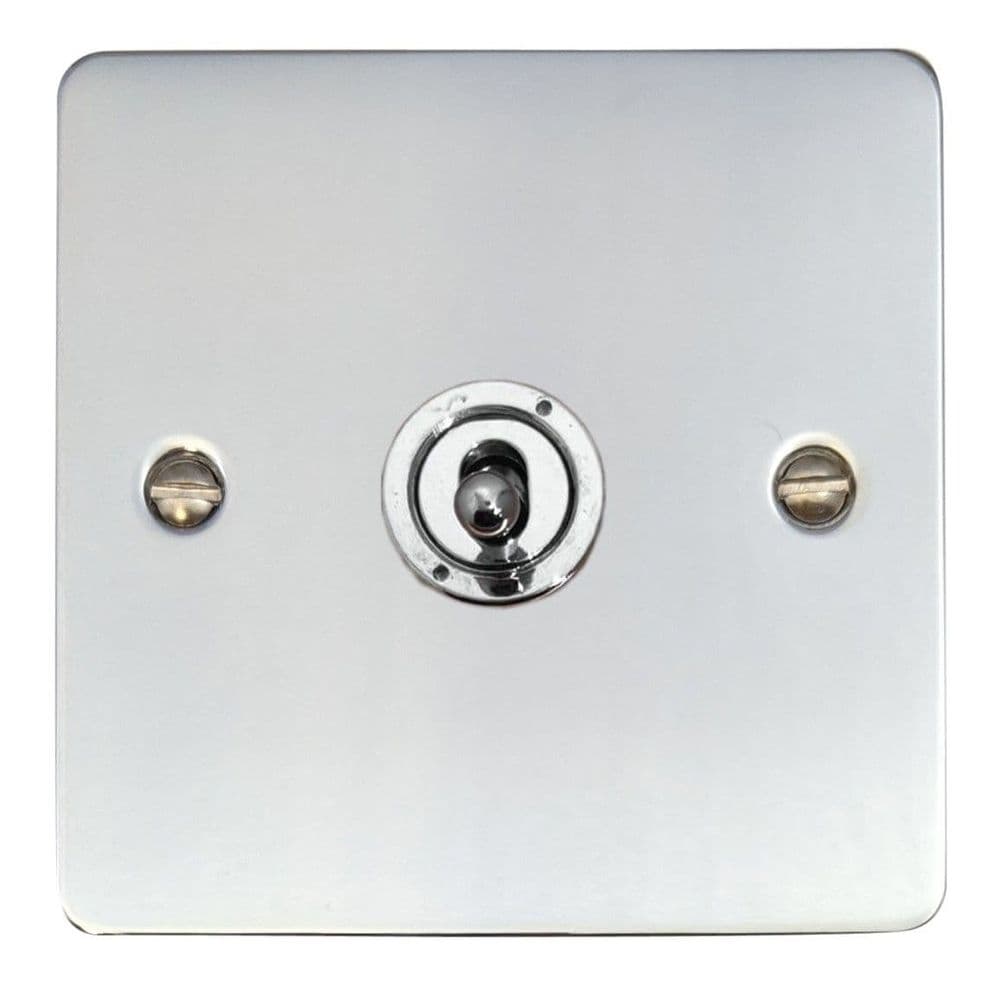 G&H FC381-PC Flat Plate Polished Chrome 1 Gang 1 or 2 Way Toggle Light ...