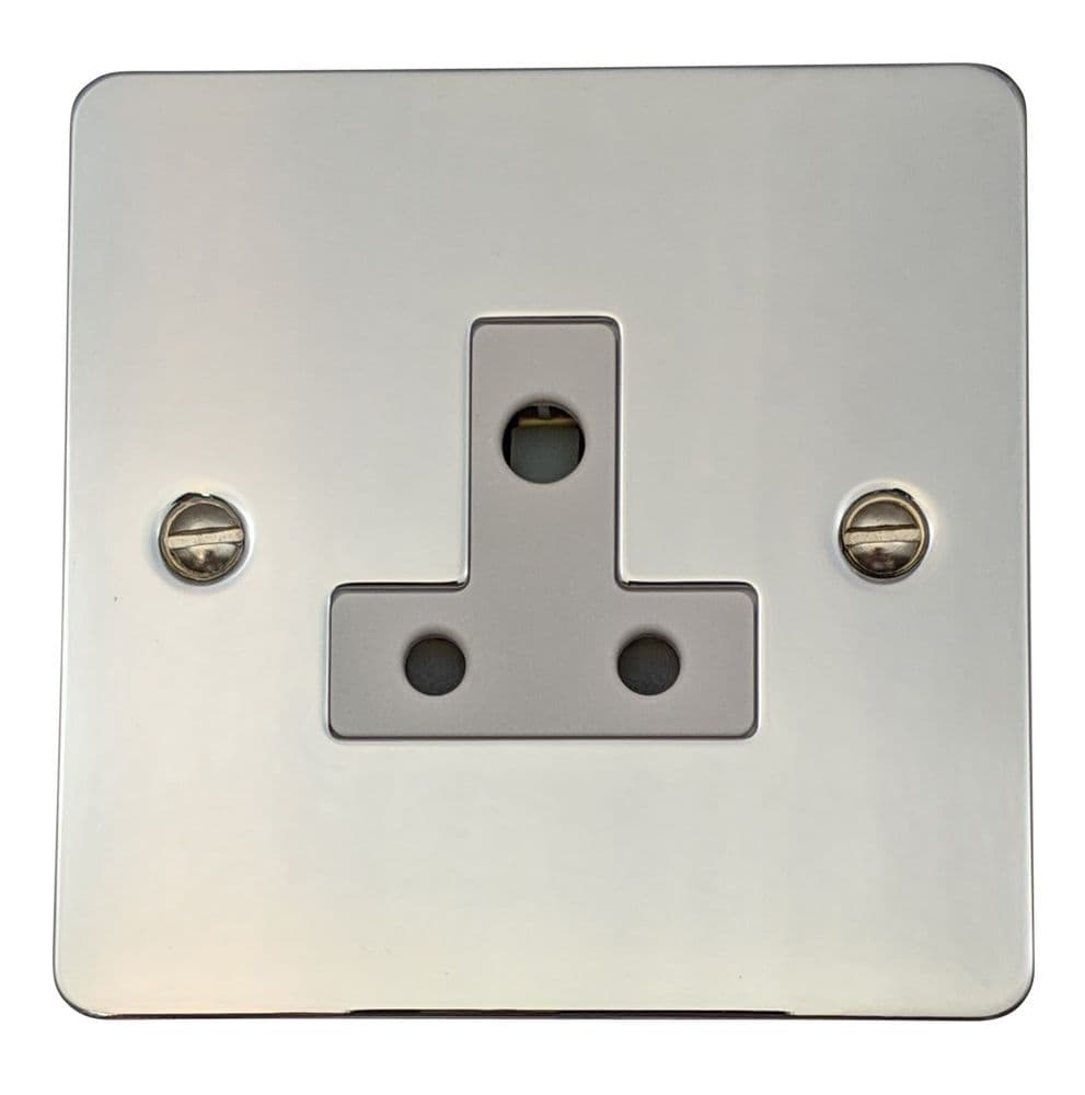 G&H FC59W Flat Plate Polished Chrome 1 Gang Single 5 Amp Plug Socket