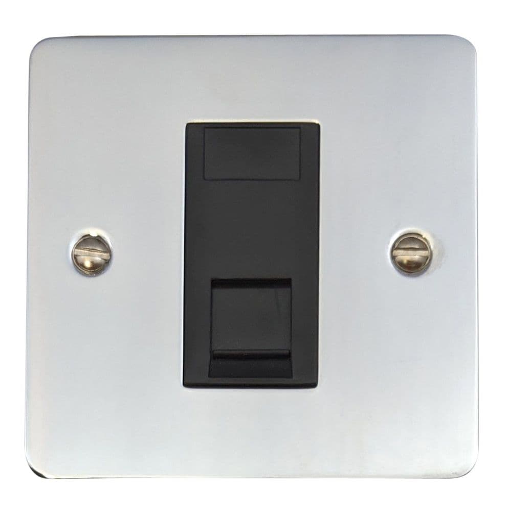 G&H FC61B Flat Plate Polished Chrome 1 Gang RJ45 Cat5e Data Socket