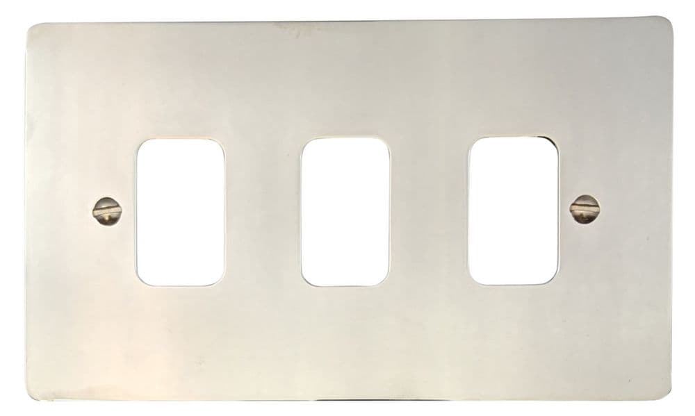 G&H FC73 Flat Plate Polished Chrome 3 Gang Grid Plate to suit G&H Grid ...