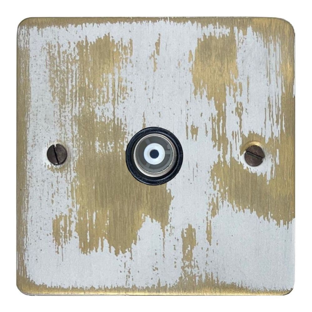 G&H FDB35B Flat Plate Dover Bronze 1 Gang TV Coax Socket Point
