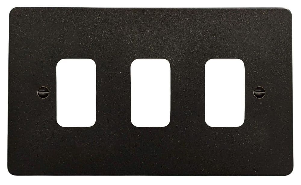 G&H FG73 Flat Plate Graphite 3 Gang Grid Plate to suit G&H Grid Modules