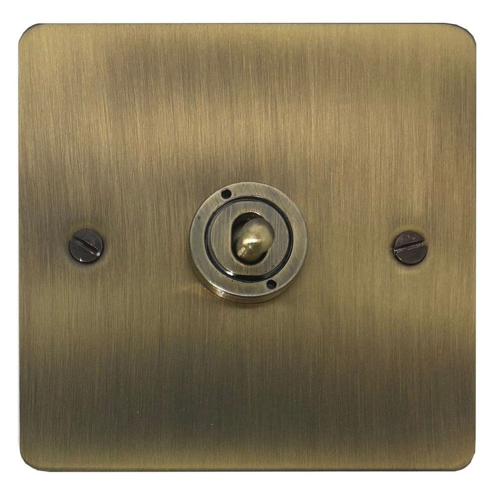 G&H FLAB381-AB Flat Plate Light Antique Brass 1 Gang 1 or 2 Way Toggle ...