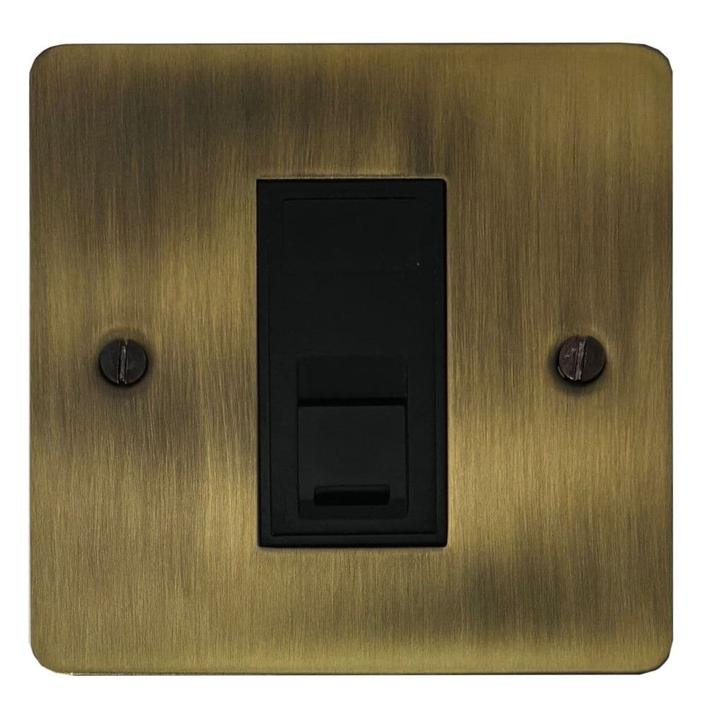 G&H FLAB61B Flat Plate Light Antique Brass 1 Gang RJ45 Cat5e Data Socket