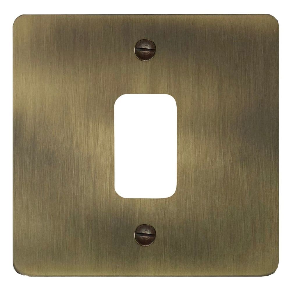 G&H FLAB71 Flat Plate Light Antique Brass 1 Gang Grid Plate to suit G&H ...