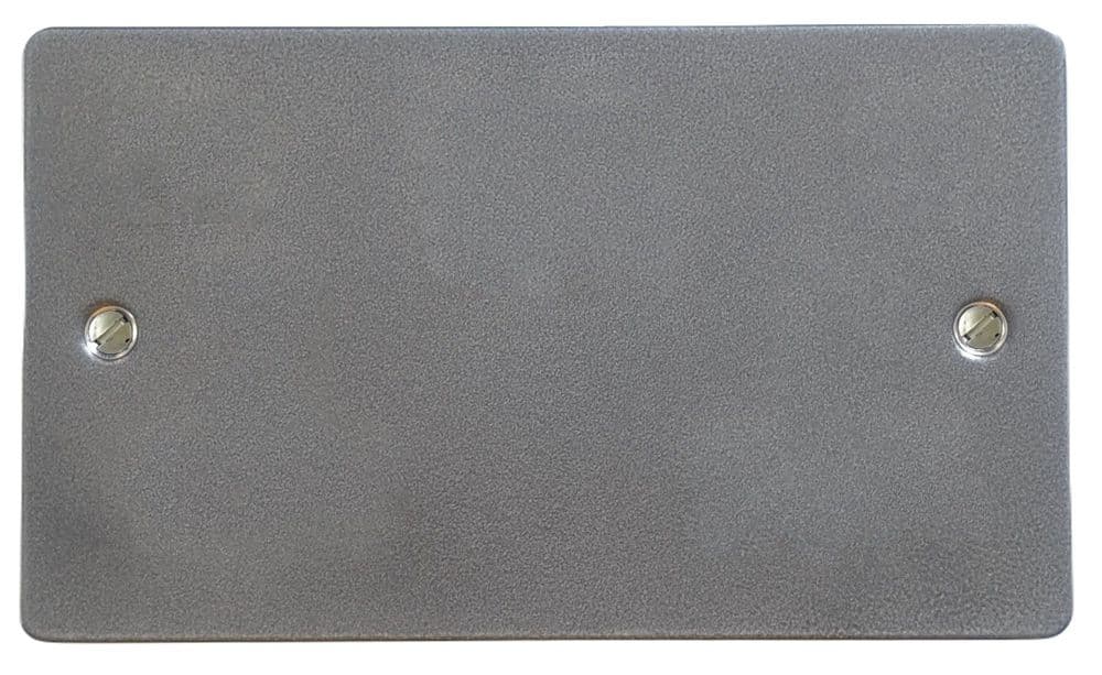 G&H FP32 Flat Plate Pewter 2 Gang Double Blank Plate
