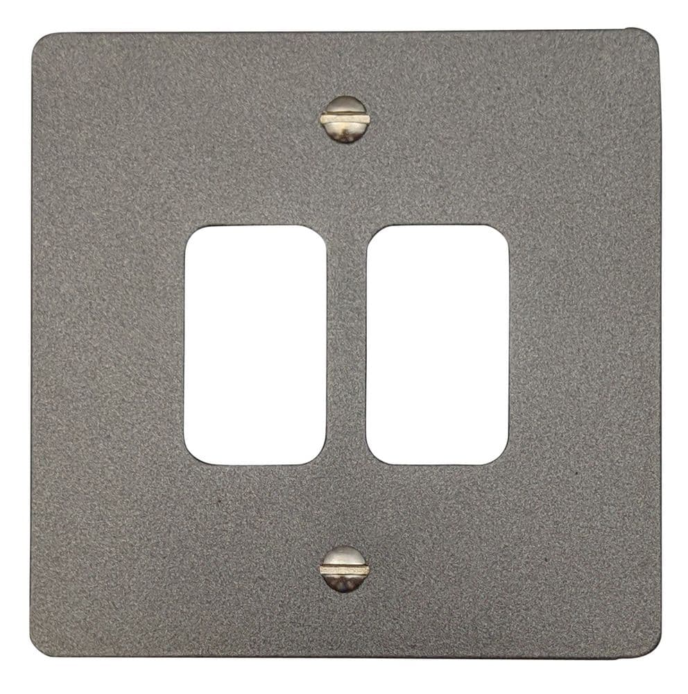 G&H FP72 Flat Plate Pewter 2 Gang Grid Plate to suit G&H Grid Modules