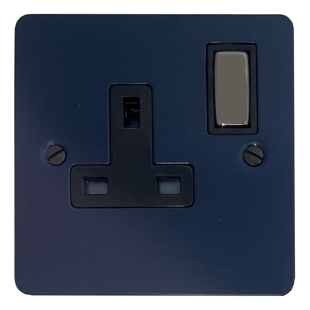 G&H FRB309-BN Flat Plate Blue 1 Gang Single 13A Switched Plug Socket