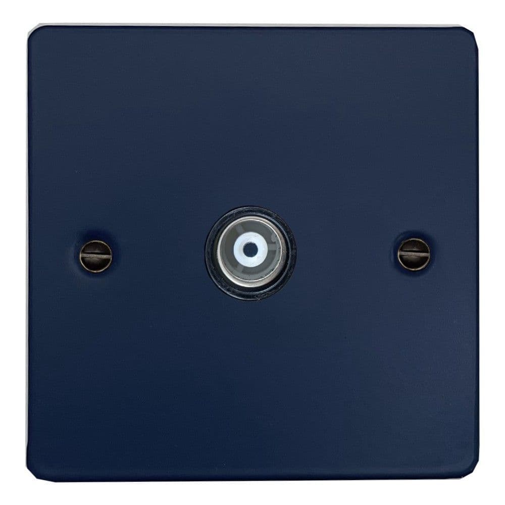 G&H FRB35B Flat Plate Blue 1 Gang TV Coax Socket Point