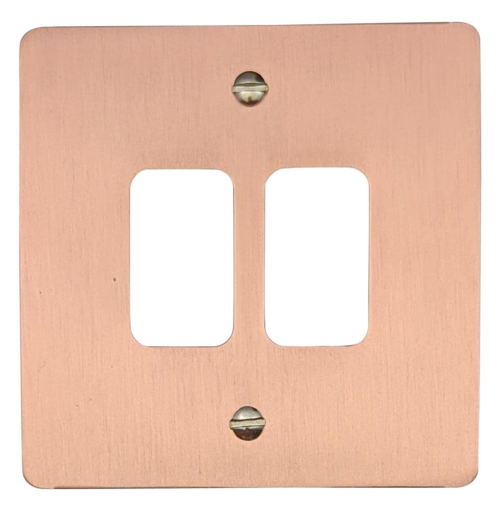 G&H FRG72 Flat Plate Rose Gold 2 Gang Grid Plate to suit G&H Grid Modules