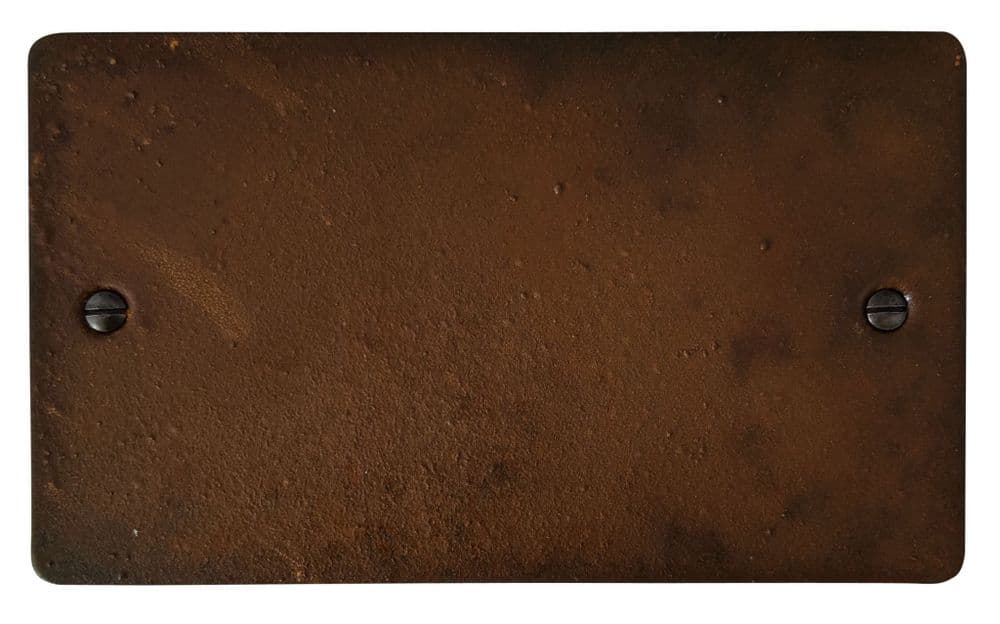 G&H FRT32 Flat Plate Rust 2 Gang Double Blank Plate