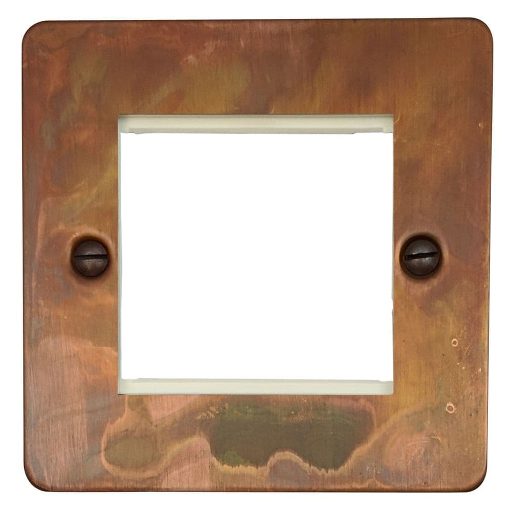 G&H FTC162 Flat Plate Tarnished Copper 1 Gang 2 Euro Module Plate