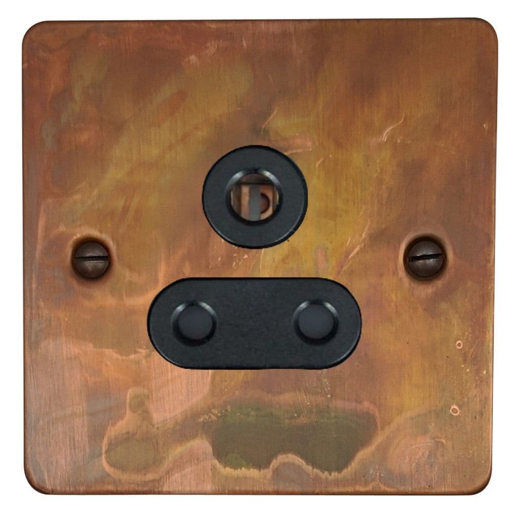 G&H FTC59B Flat Plate Tarnished Copper 1 Gang Single 5 Amp Plug Socket