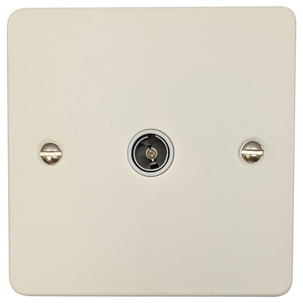 G&H FW35W Flat Plate Matt White 1 Gang TV Coax Socket Point