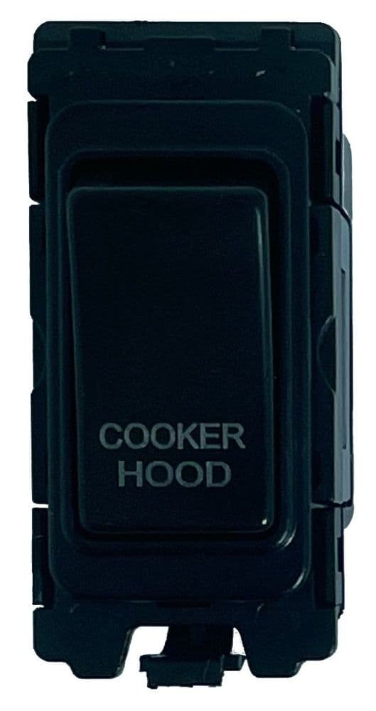 G&H G-476B-CH Black Grid Module 20A Double Pole Cooker Hood Switch