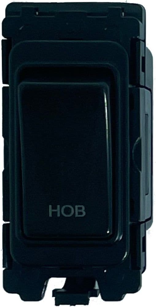 G&H G-476B-HB Black Grid Module 20A Double Pole Hob Switch