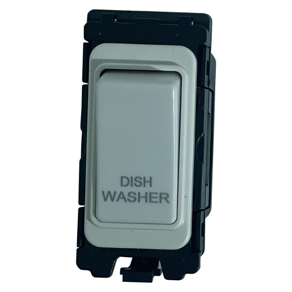 G&H G-576W-DW White Grid Module 20A Double Pole Dishwasher Switch