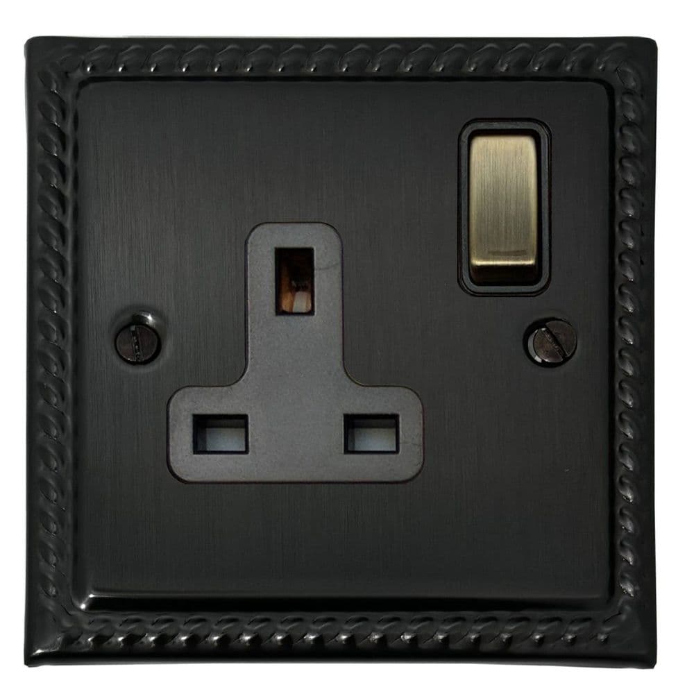 G&H MBB309-AB Monarch Roped Black Bronze 1 Gang Single 13A Switched ...