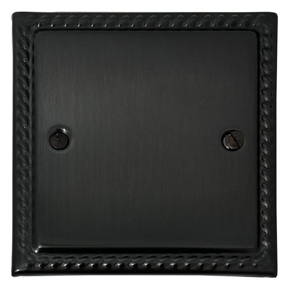 G&H MBB31 Monarch Roped Black Bronze 1 Gang Single Blank Plate