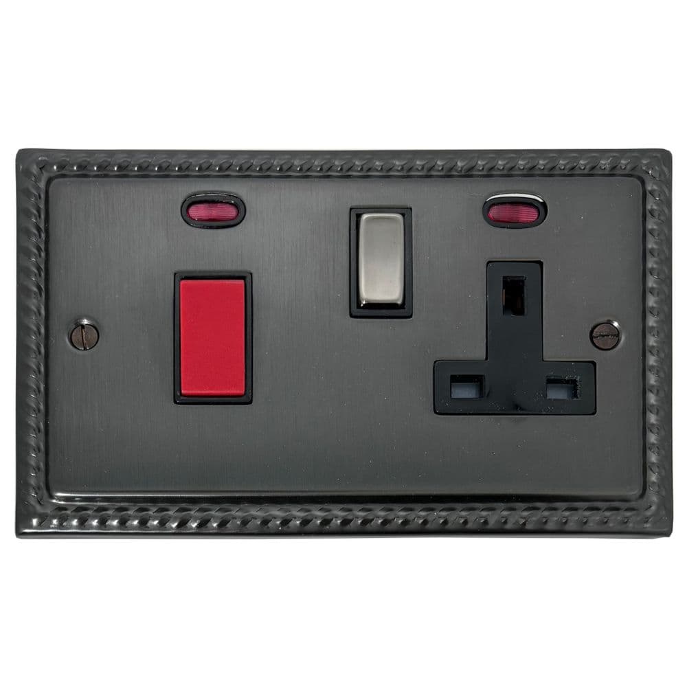 G&H MBB329-BN Monarch Roped Black Bronze 45 Amp DP Cooker Switch & 13A ...