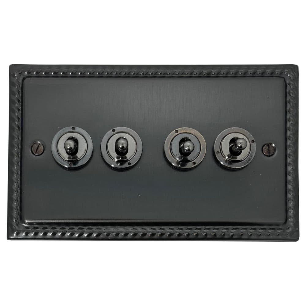 G&H MBB84E-BN Monarch Roped Black Bronze 4 Gang Intermediate Toggle ...