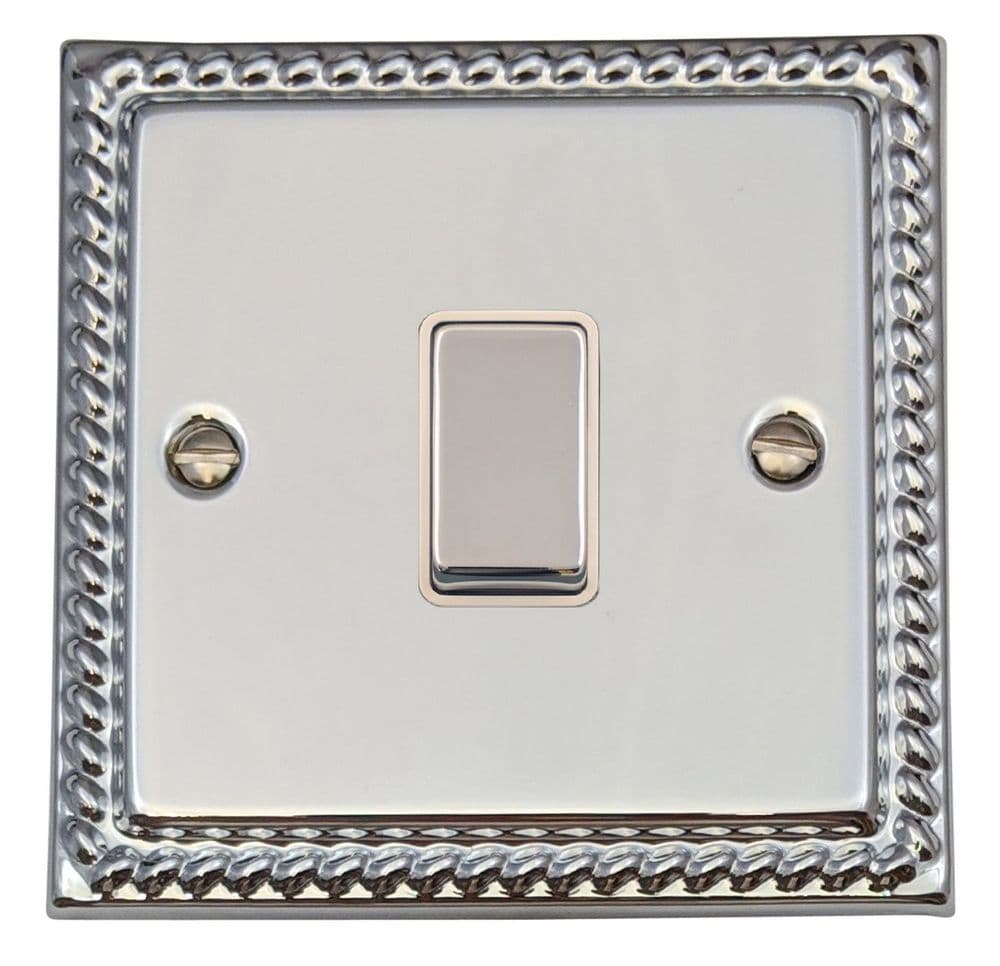 G&H MC201 Monarch Roped Polished Chrome 1 Gang 1 or 2 Way Rocker Light ...