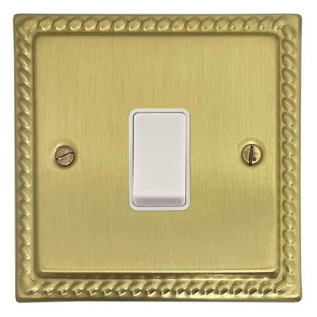 G&H MSB1W Monarch Roped Satin Brushed Brass 1 Gang 1 or 2 Way Rocker ...