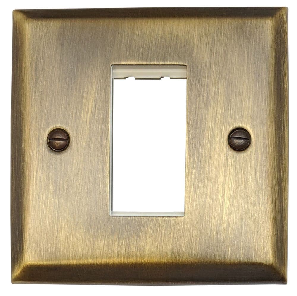 G&H SAB161 Spectrum Plate Antique Brass 1 Gang 1 Euro Module Plate