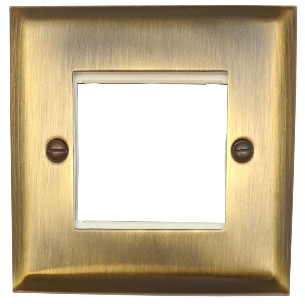 G&H SAB162 Spectrum Plate Antique Brass 1 Gang 2 Euro Module Plate
