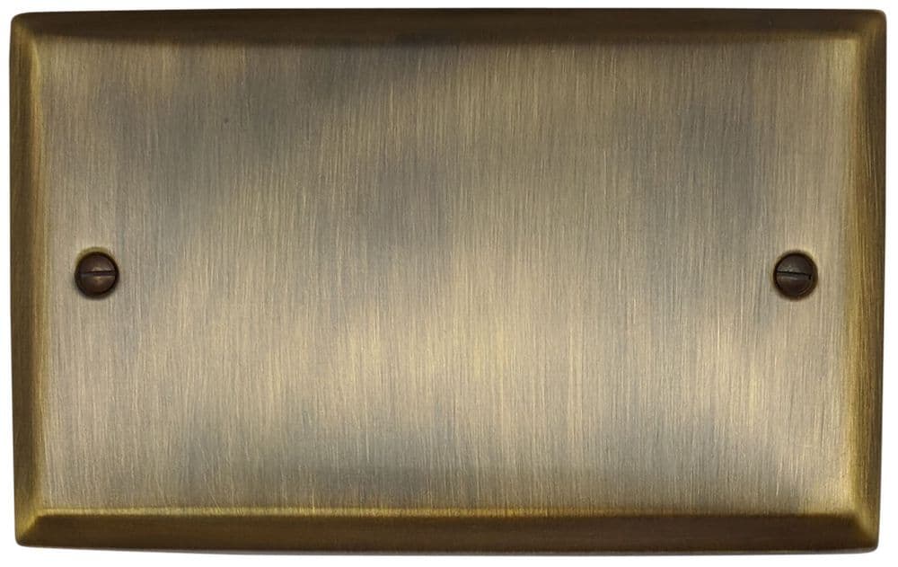 G&H SAB32 Spectrum Plate Antique Brass 2 Gang Double Blank Plate