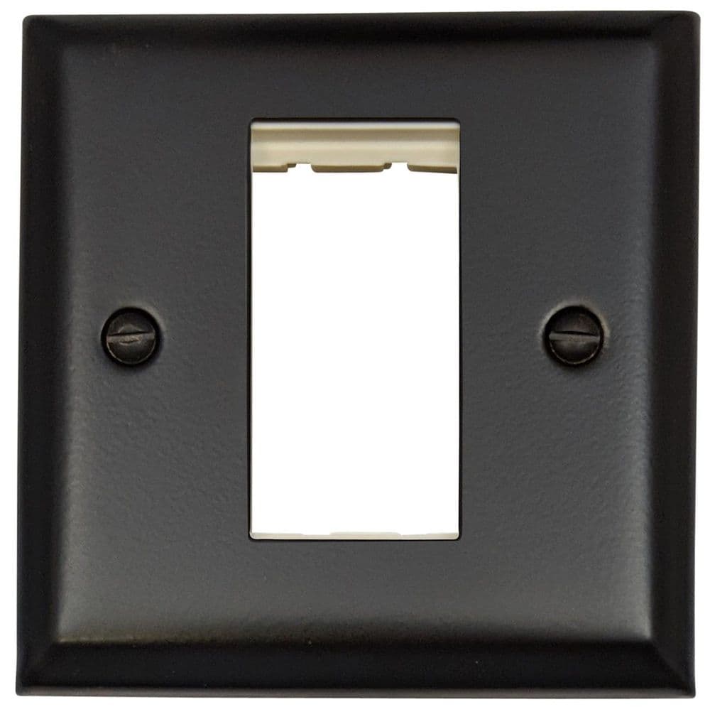G&H SFB161 Spectrum Plate Matt Black 1 Gang 1 Euro Module Plate