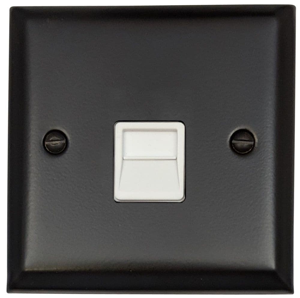 G&H SFB33W Spectrum Plate Matt Black 1 Gang Master BT Telephone Socket