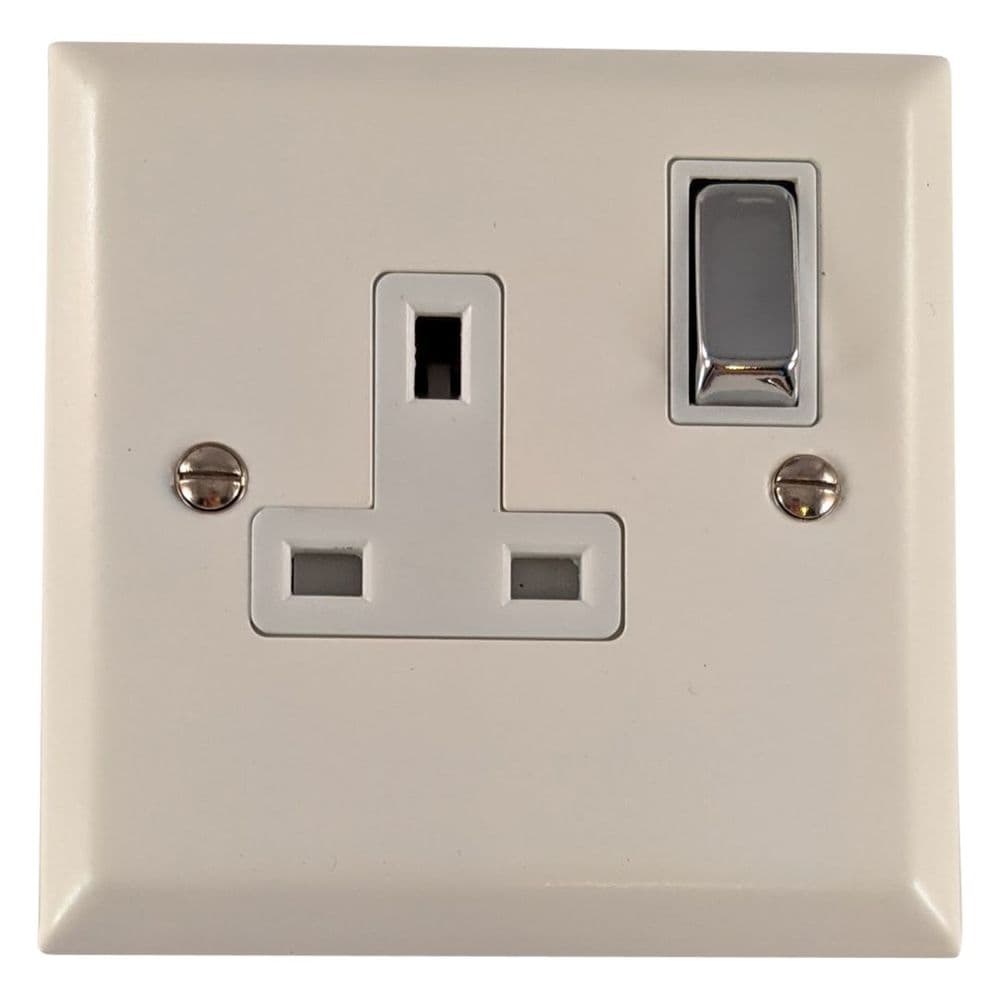 G&H SFW209-PC Spectrum Plate Matt White 1 Gang Single 13A Switched Plug ...