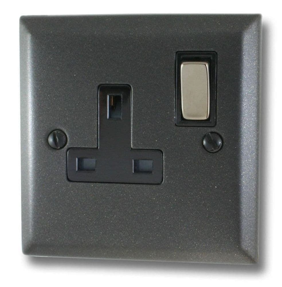 G&H SG309 Spectrum Plate Graphite 1 Gang Single 13A Switched Plug Socket