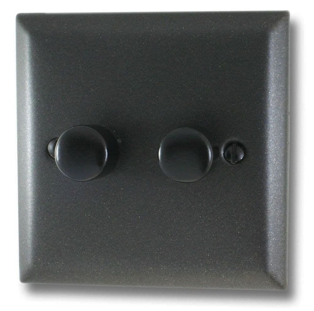 G&H SG522-FBK Spectrum Plate Graphite 2 Gang 1 or 2 Way LED Dimmer Switch