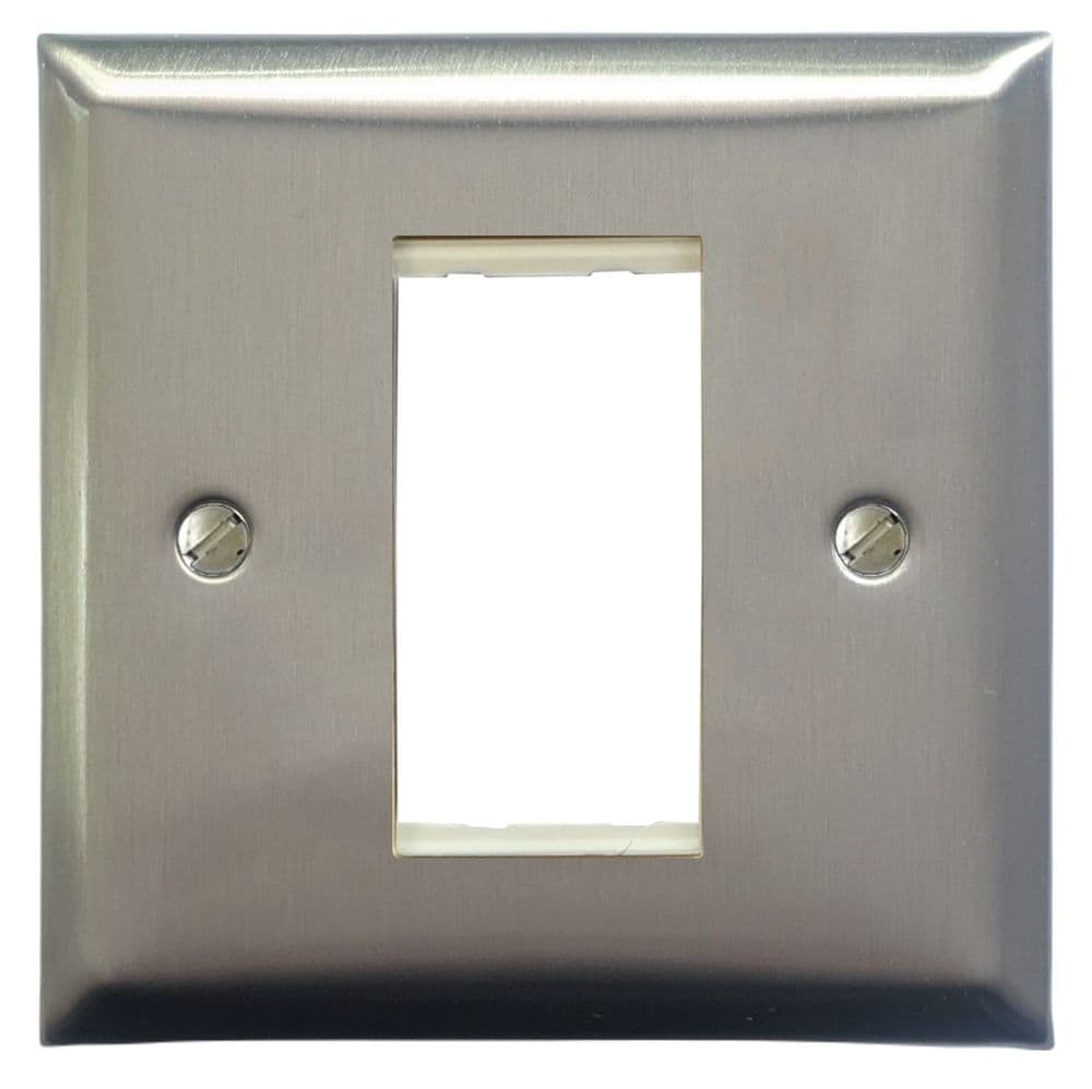 G&H SSS161 Spectrum Plate Stainless Steel 1 Gang 1 Euro Module Plate