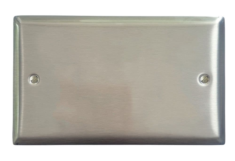 G&H SSS32 Spectrum Plate Stainless Steel 2 Gang Double Blank Plate