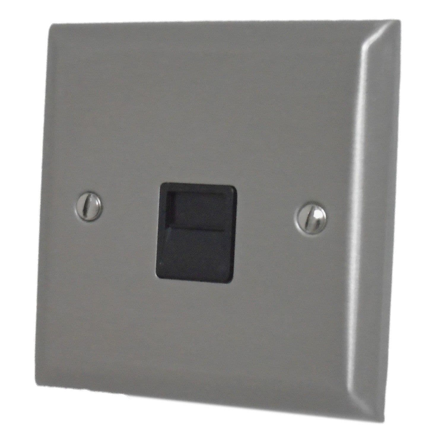 G&H SSS34B Spectrum Plate Stainless Steel 1 Gang Slave BT Telephone Socket