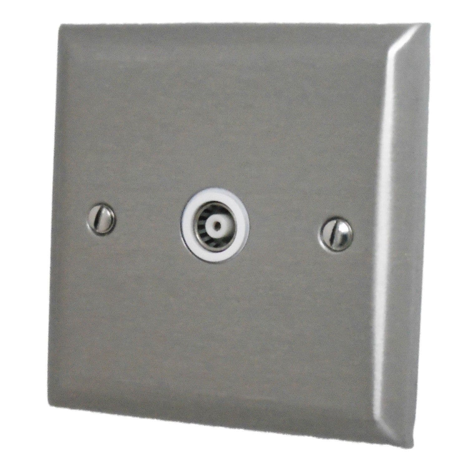 G&H SSS35W Spectrum Plate Stainless Steel 1 Gang TV Coax Socket Point