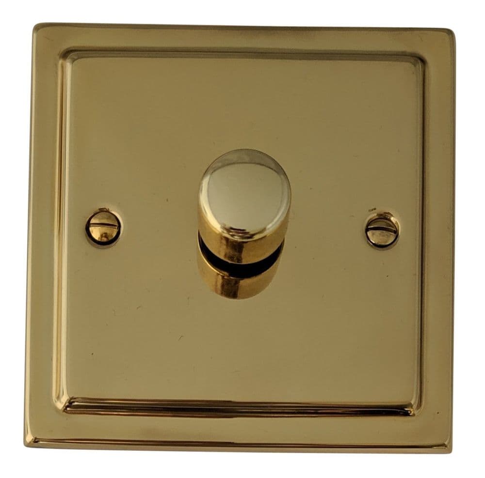 G&H TB521 Trimline Plate Polished Brass 1 Gang 1 or 2 Way LED Dimmer Switch