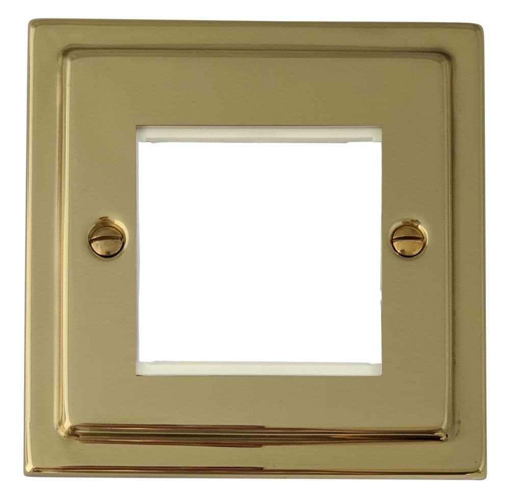 G&H TBUL162 Trimline Plate Unlacquered Polished Brass 1 Gang 2 Euro ...