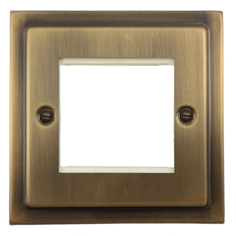 G&H TLAB162 Trimline Plate Light Antique Brass 1 Gang 2 Euro Module Plate