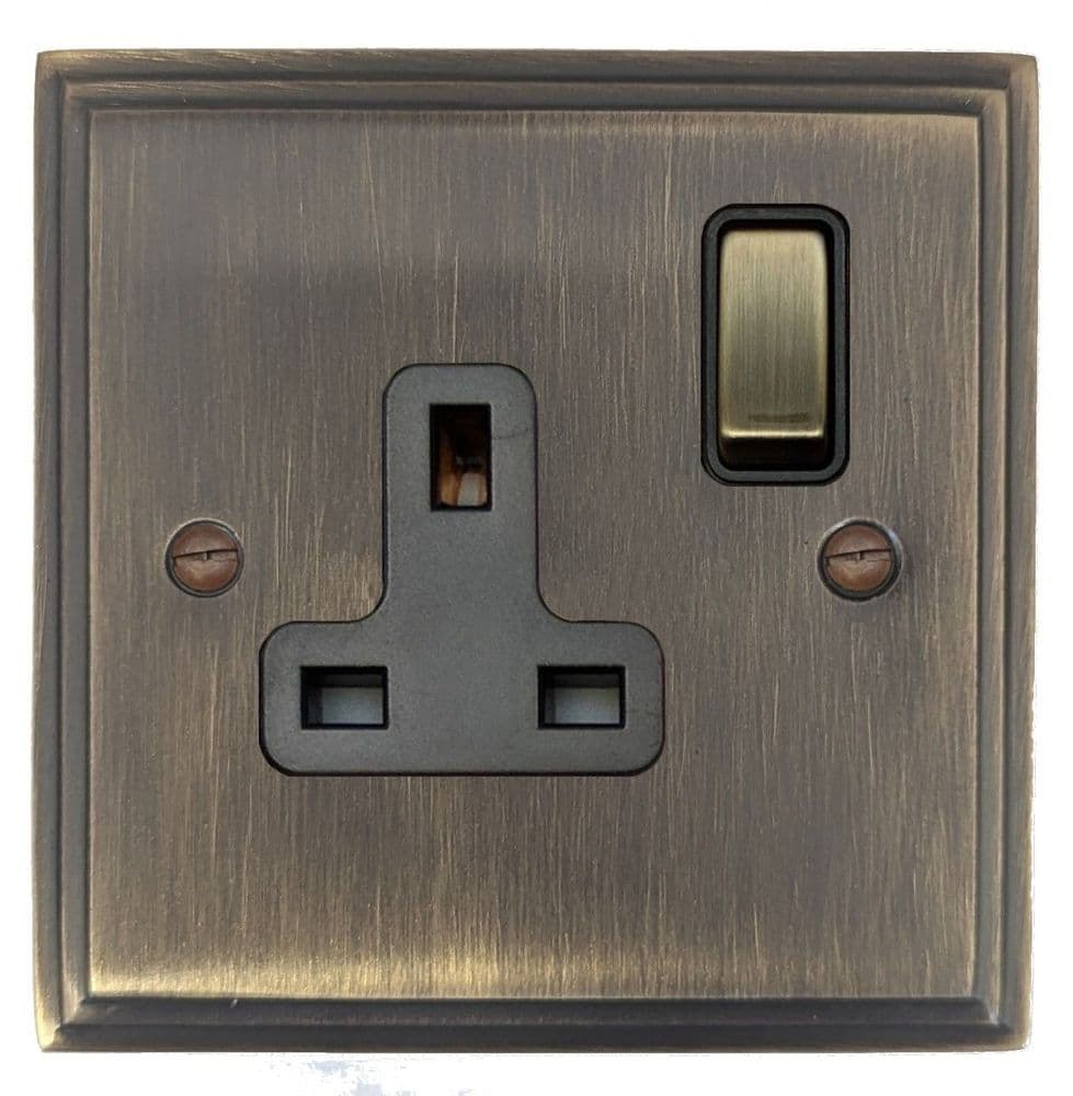 G&H VAB309 Victorian Plate Antique Brass 1 Gang Single 13A Switched ...