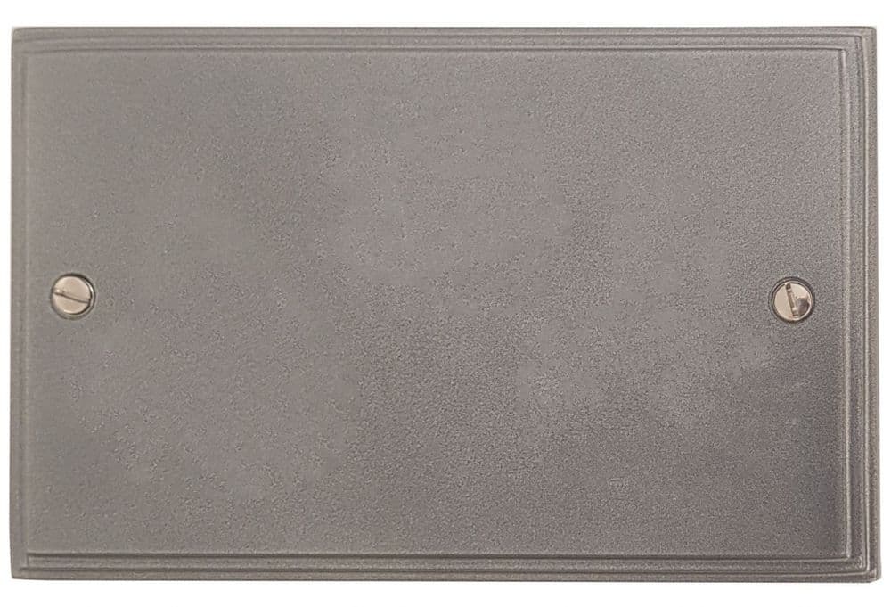 G&H VP32 Victorian Plate Pewter 2 Gang Double Blank Plate