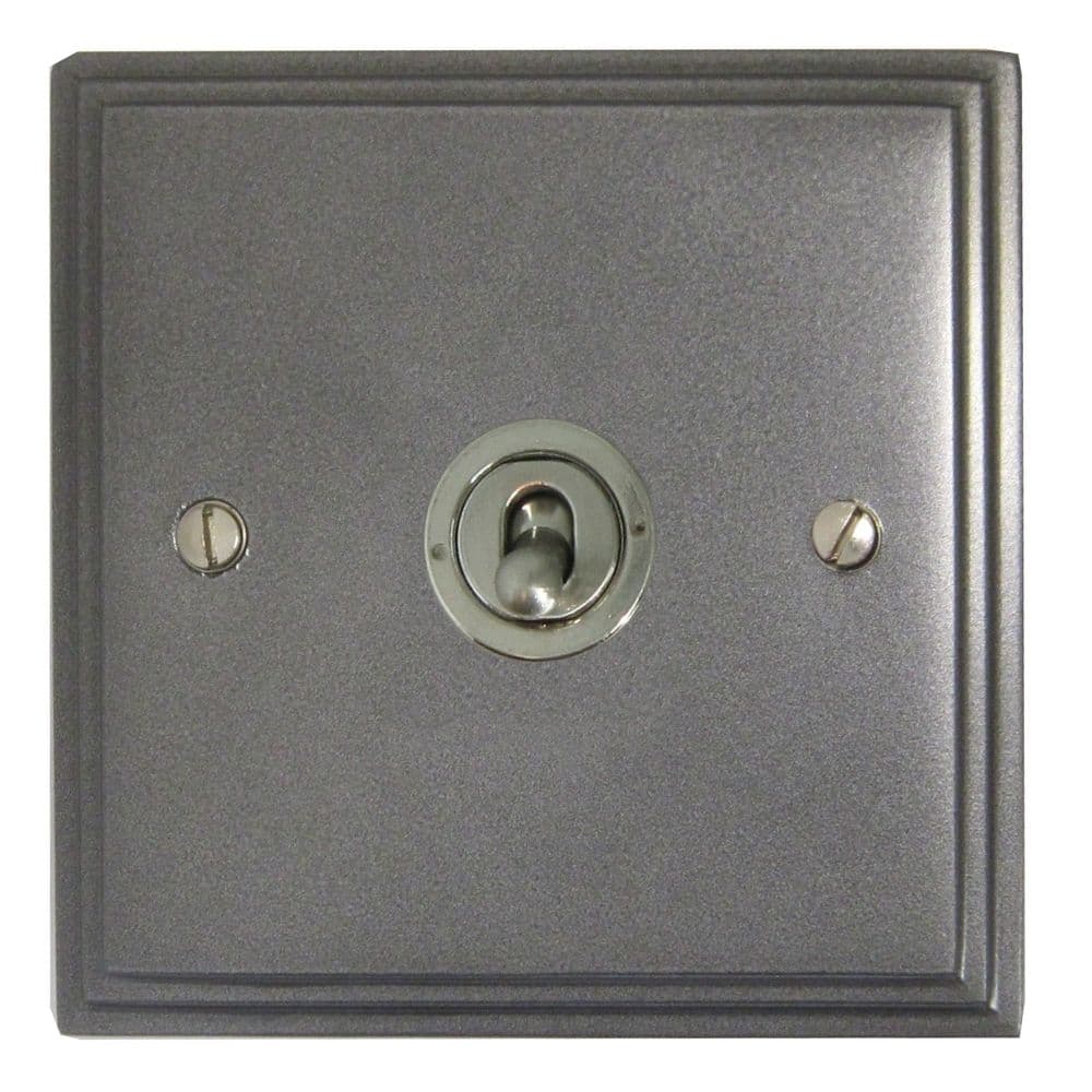 G&H VP381-SS Victorian Plate Pewter 1 Gang 2 Way Toggle Light Switch