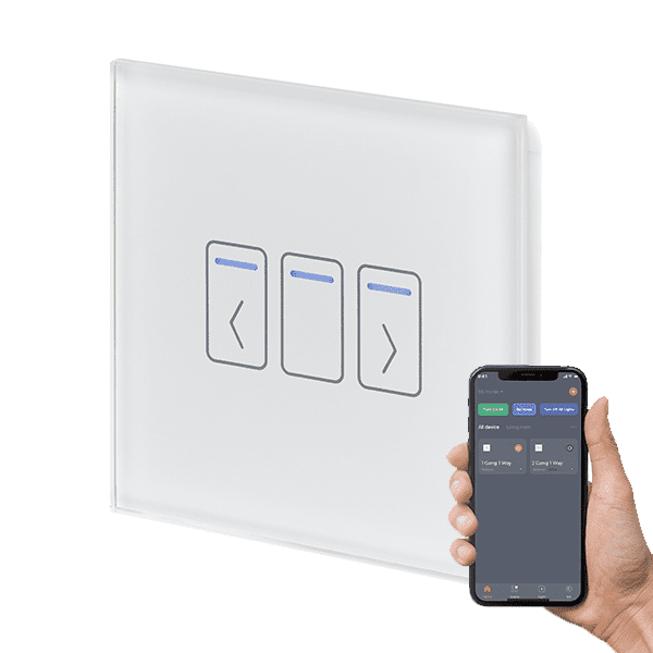 RetroTouch 1 Gang White Glass Touch WiFi Shutter Switch 01490