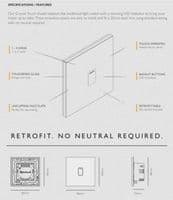 RetroTouch 3 Gang 1 Way Black Glass Touch Switch 01410