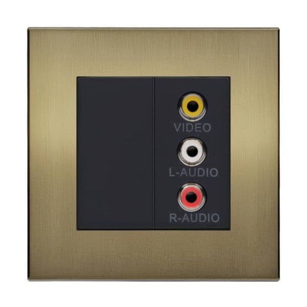 Retrotouch Aura BM13BB-VCAB Triple RCA Socket - Brushed Brass