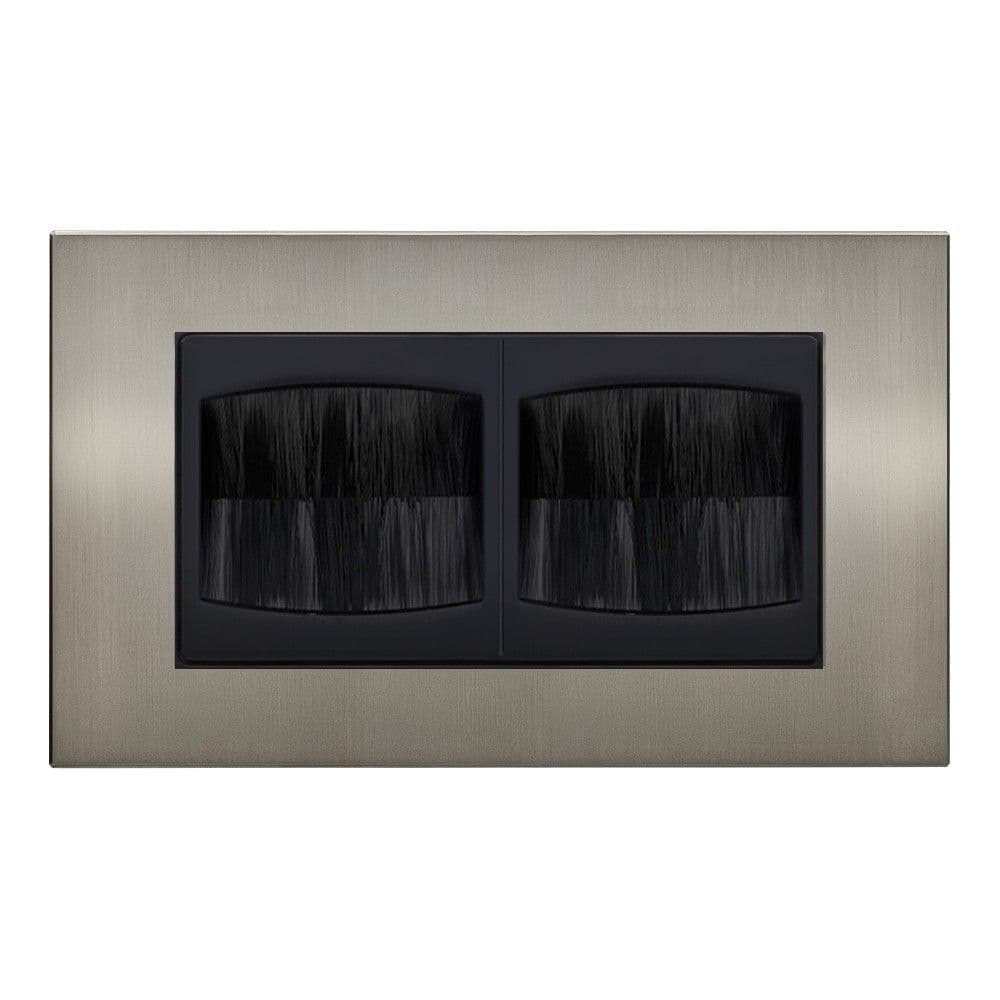 Retrotouch Aura BM23BN-BM2B 2 Gang Brush Plate Double - Brushed Nickel