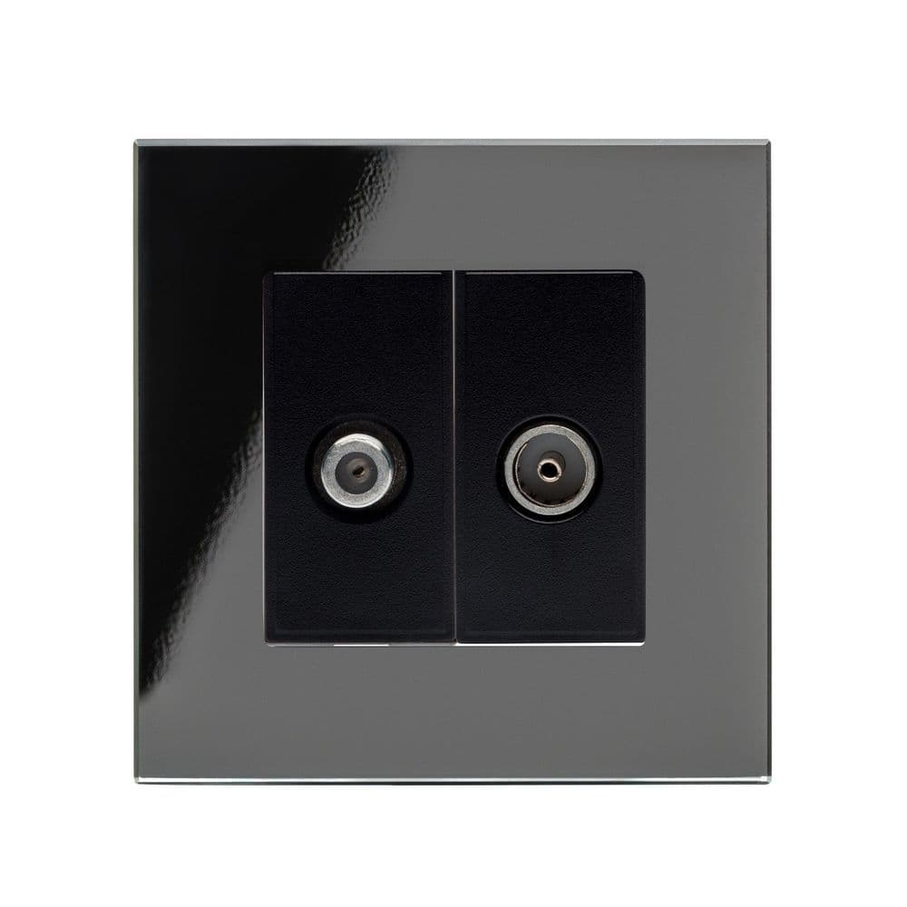 RetroTouch Crystal Satellite/TV Socket Black Glass PG 04847
